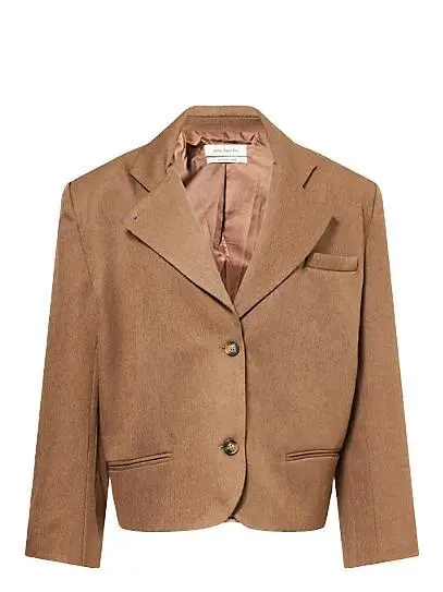 ATELIER NINETY FIVE Oversized Boxy Woven Blazer - Ecru
