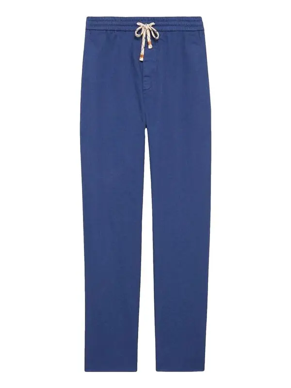Gucci Logo Print Drawstring Track Pants - Blue