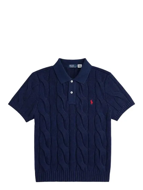 Polo Ralph Lauren Cable Knit Polo Shirt - Blue