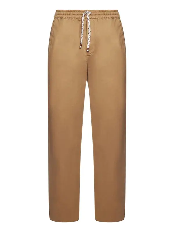 Gucci Logo Print Drawstring Pants - Tan