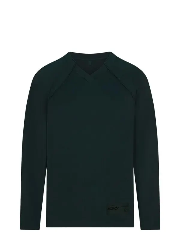 NIKESKIMS Airy Oversized V-neck Long-sleeve Top - Blue
