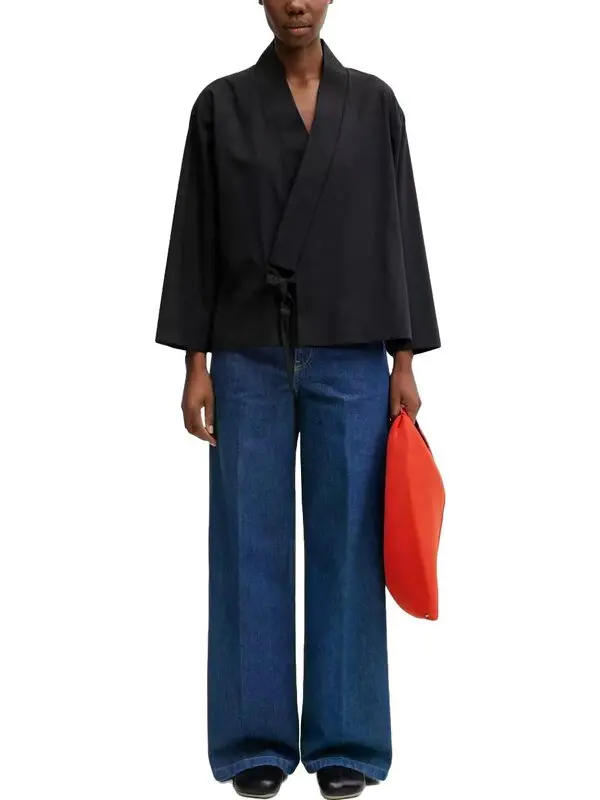 Kenzo Wrap-style Long-sleeve Top - Black