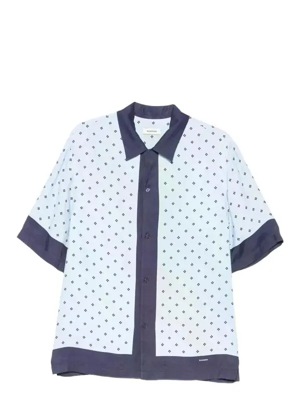 Sandro Monogram-pattern Shirt - Blue