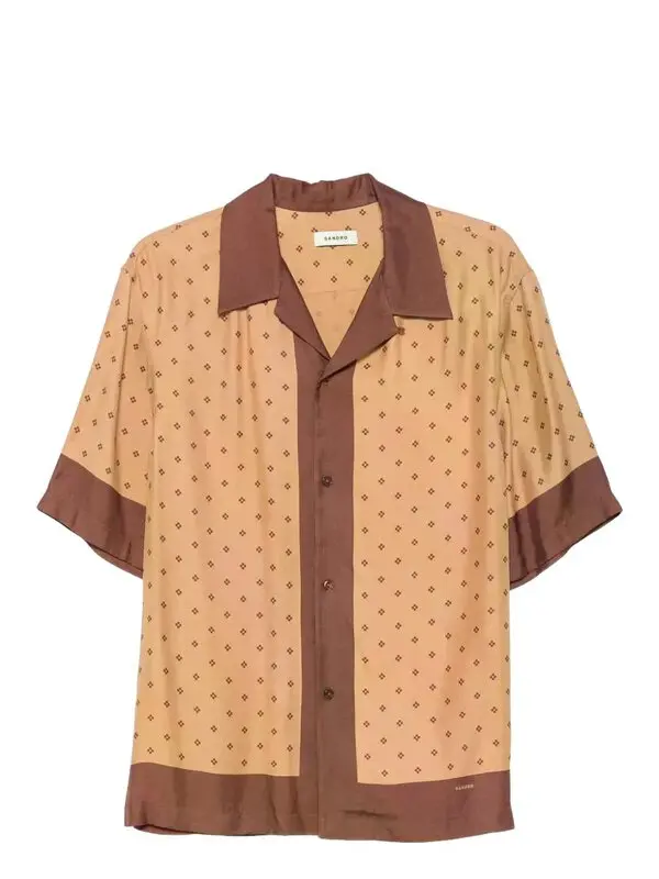 Sandro Monogram-pattern Shirt - Neutrals