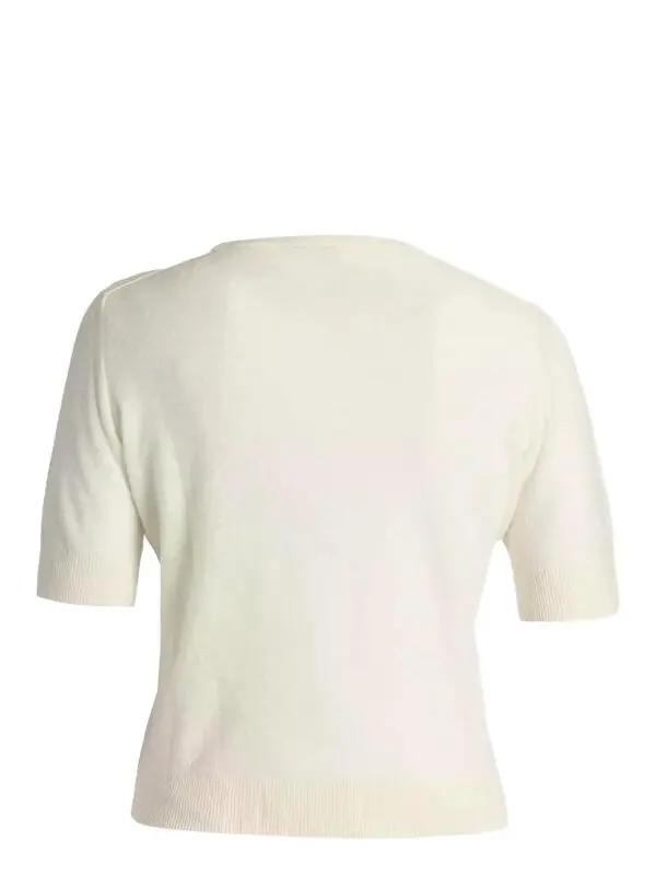 Erdem Embroidered Short-sleeve Sweater - Neutrals