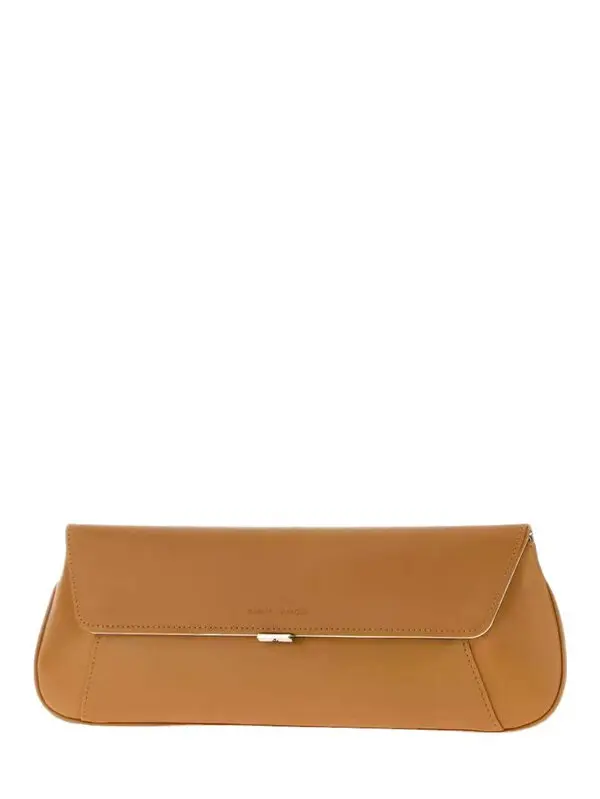 Amina Muaddi Ami Logo-plaque Clutch Bag - Neutrals
