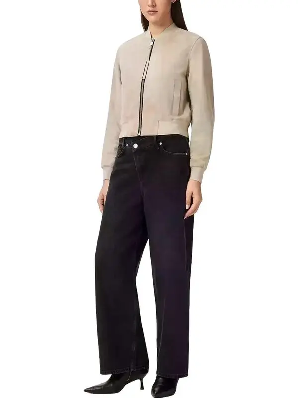ALLSAINTS Ortens Suede Zip Jacket - Neutrals