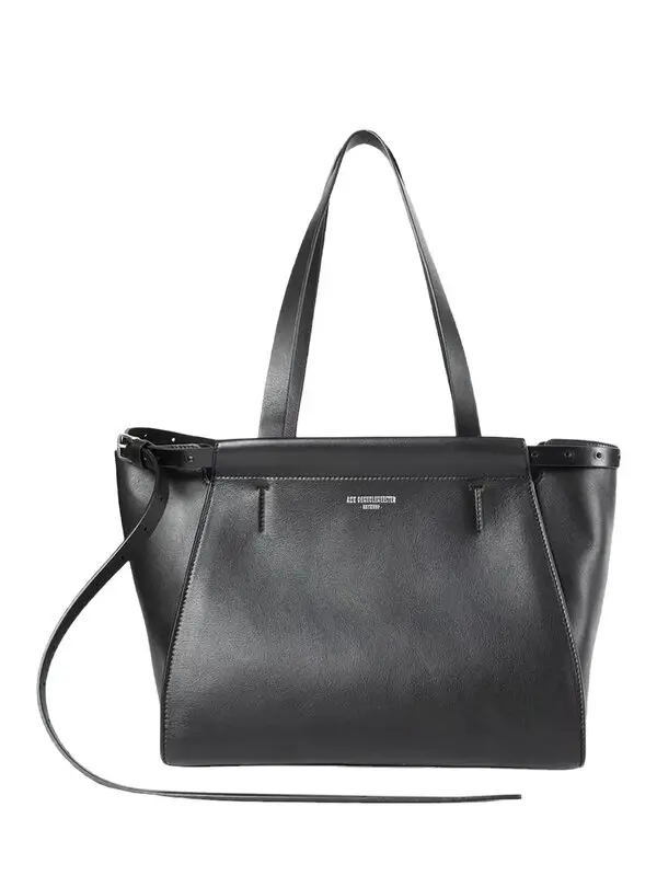 ANN DEMEULEMEESTER Endre Top Handle Leather Tote Bag - Black