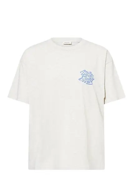 ANINE BING Cade Wave Logo Cotton T-shirt - Grey