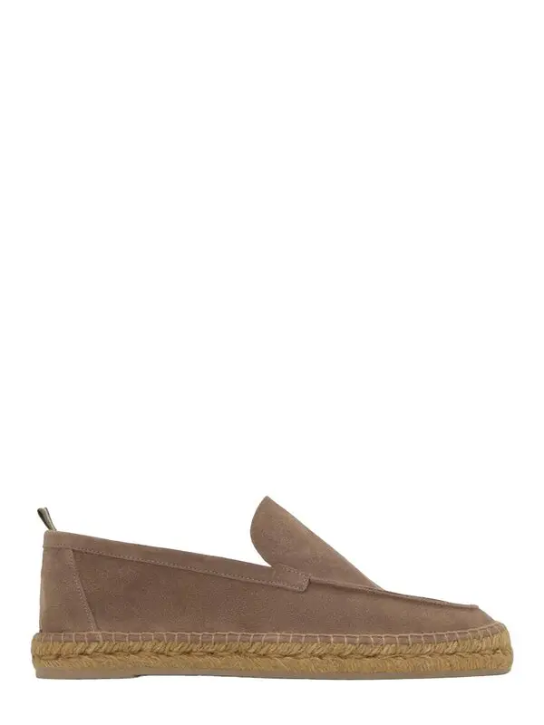 CastaÑer Raffia-soled Leather Slip-ons - Grigio