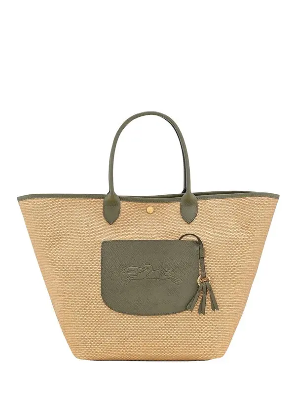 Longchamp Le Pliage Collection Basket Bag In Raffia - Green