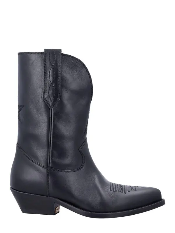 GOLDEN GOOSE Western Mid-calf Cowboy Boots - Nero