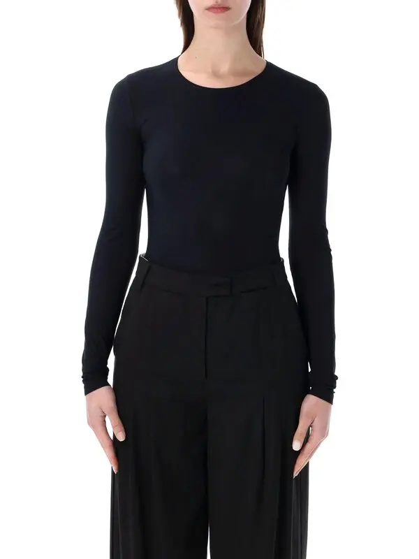 MAISON MARGIELA Long-sleeve Stretch Jersey Bodysuit - Black