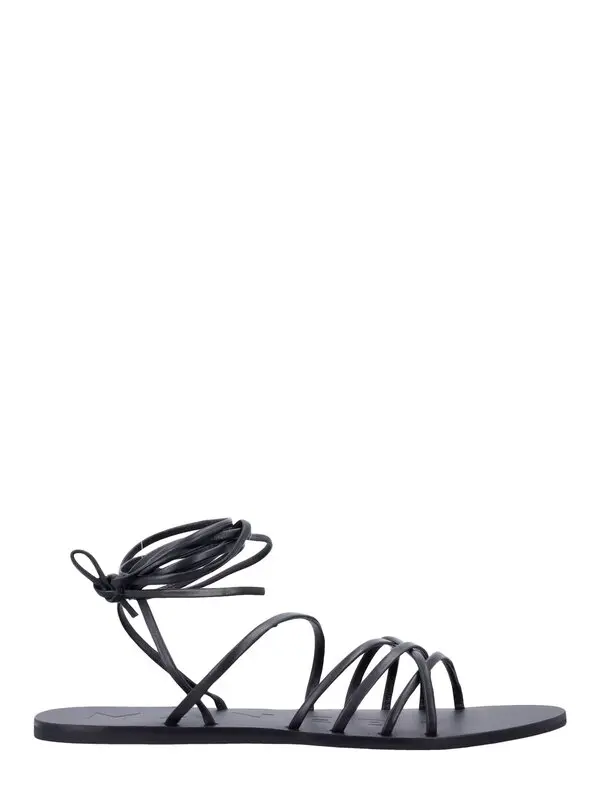 Manebí Mini Lace-up Leather Sandals - Nero