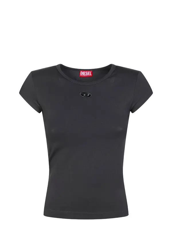 DIESEL® Ribbed Crewneck T-shirt - Nero
