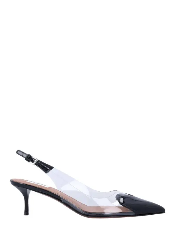 Alaïa Pointed Toe Slingback Heels With Decorative Strap - Nero