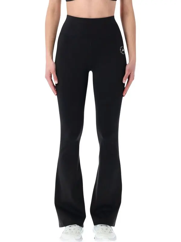 Adidas By Stella McCartney High-waisted Flared Leggings - Black