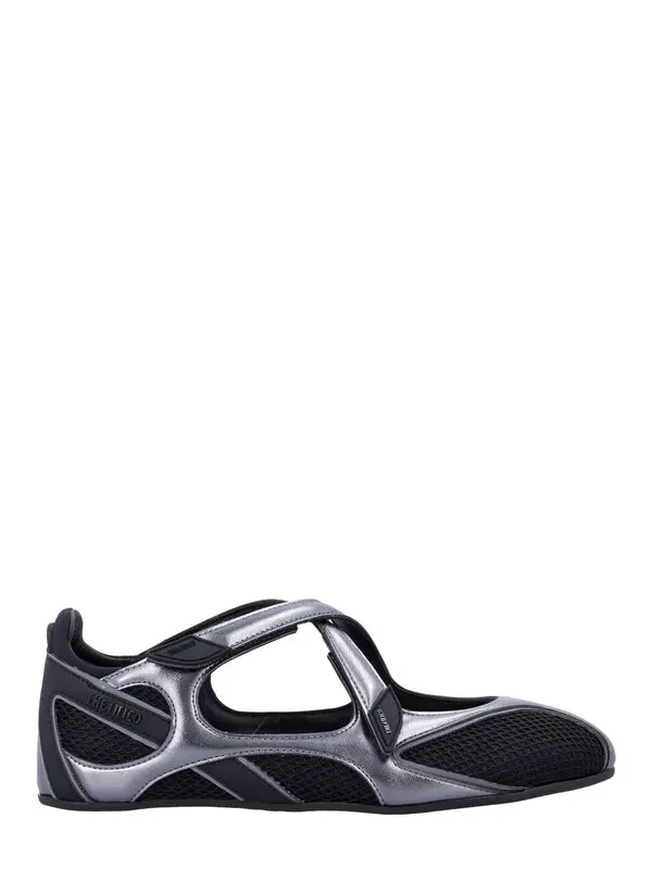 Attico Futuristic Cut-out Ballerina Flats - Nero