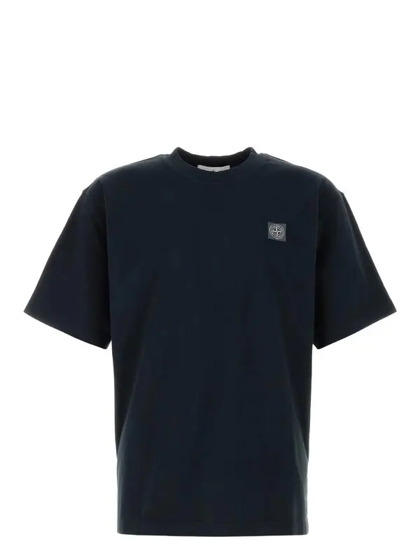 Stone Island Ribbed Neckline Regular Fit T-shirt Size - Blu
