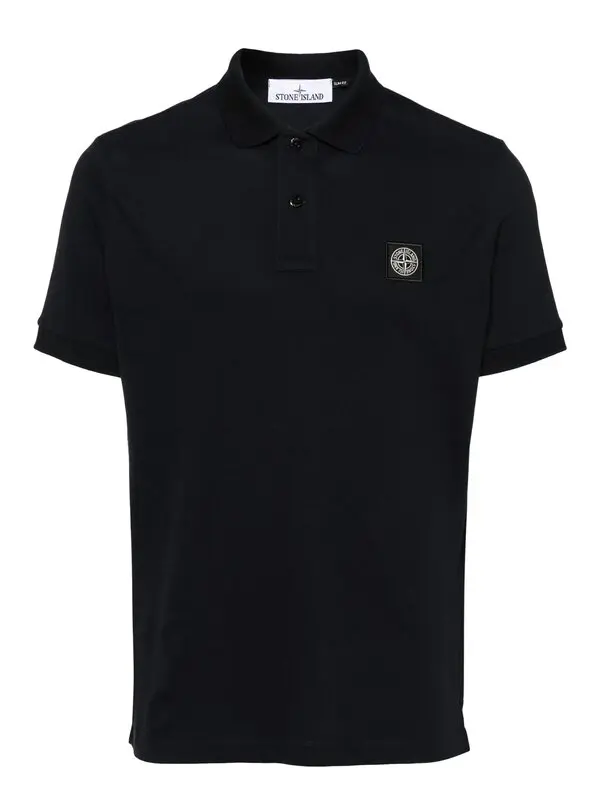 Stone Island Slim Fit Ribbed Collection Two-button Polo Shirt Size - Blu