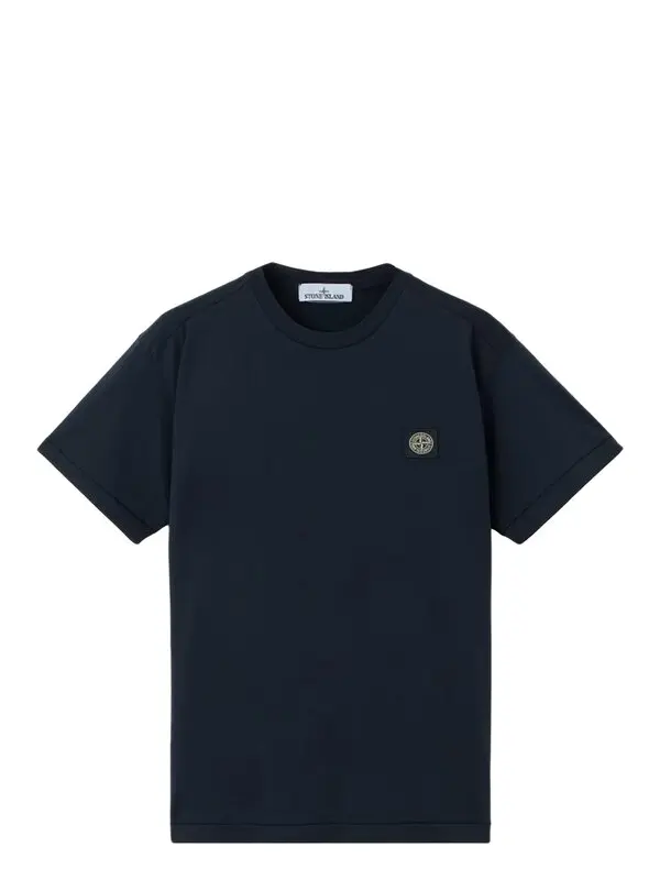 Stone Island Slim Fit Ribbed Neckline T-shirt Size - Blu