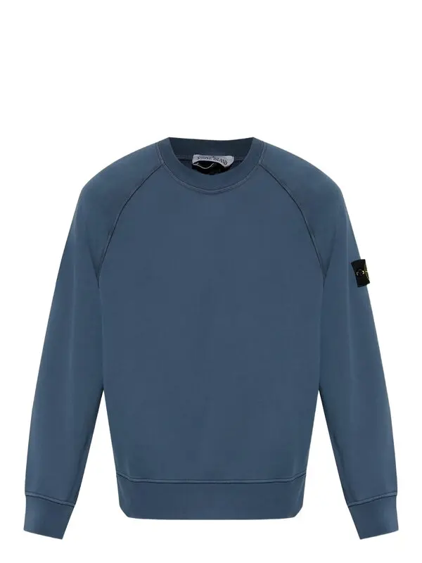 Stone Island Ribbed Neckline Raglan Sleeve Sweater - Blu