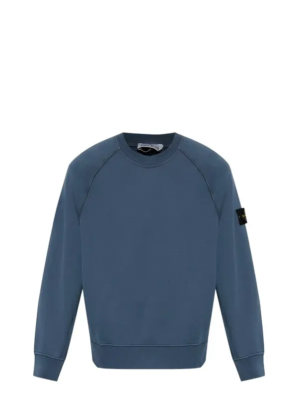 Stone Island Ribbed Neckline Raglan Sleeve Sweater - Blu