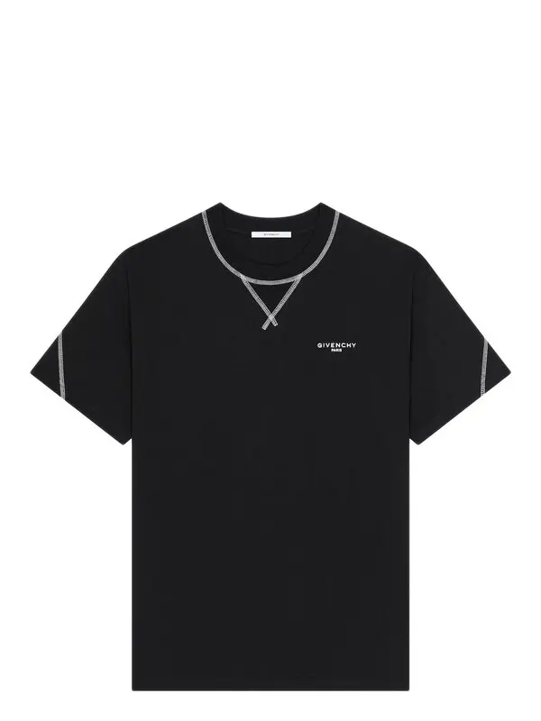 Givenchy Contrast Stitch Logo Print T-shirt Size - Nero