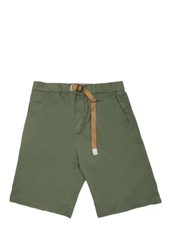 WHITE SAND Belted Mini Shorts - Green