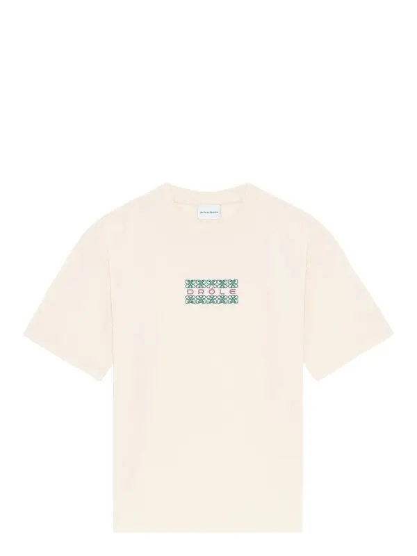 Drole De Monsieur Classic Embroidered Crewneck T-shirt Size - Beige