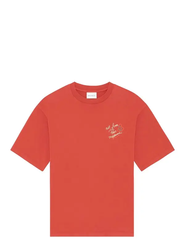 Drole De Monsieur Slogan Print T-shirt Size - Arancione