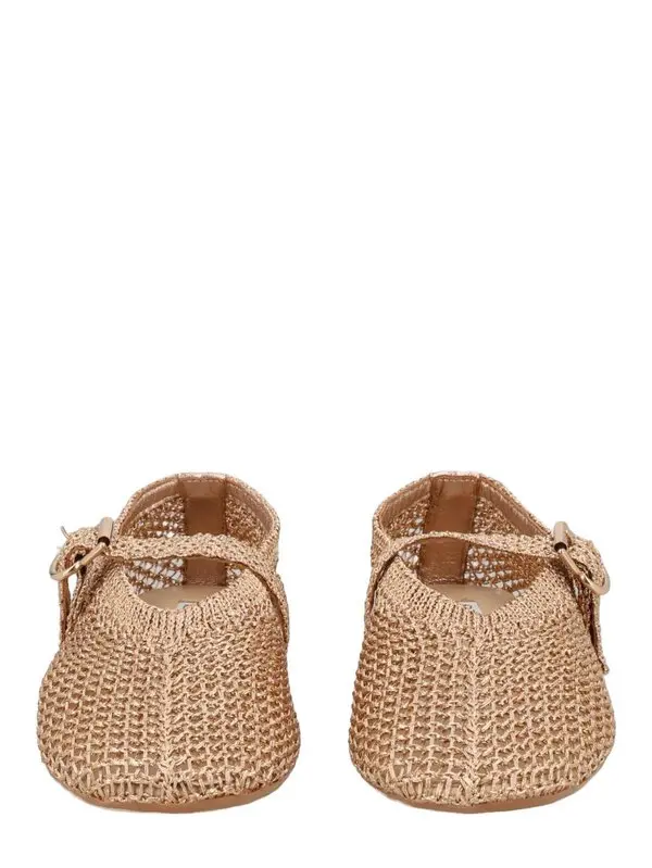 Senso Woven Mary Jane Flats With Buckle Detail - Gold