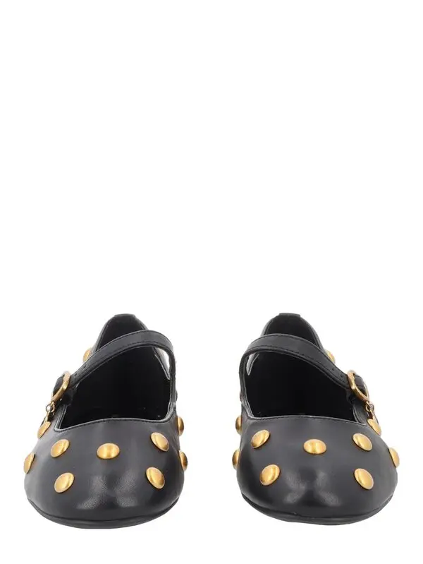 Michael Kors Studded Leather Mary Jane Flats - Black