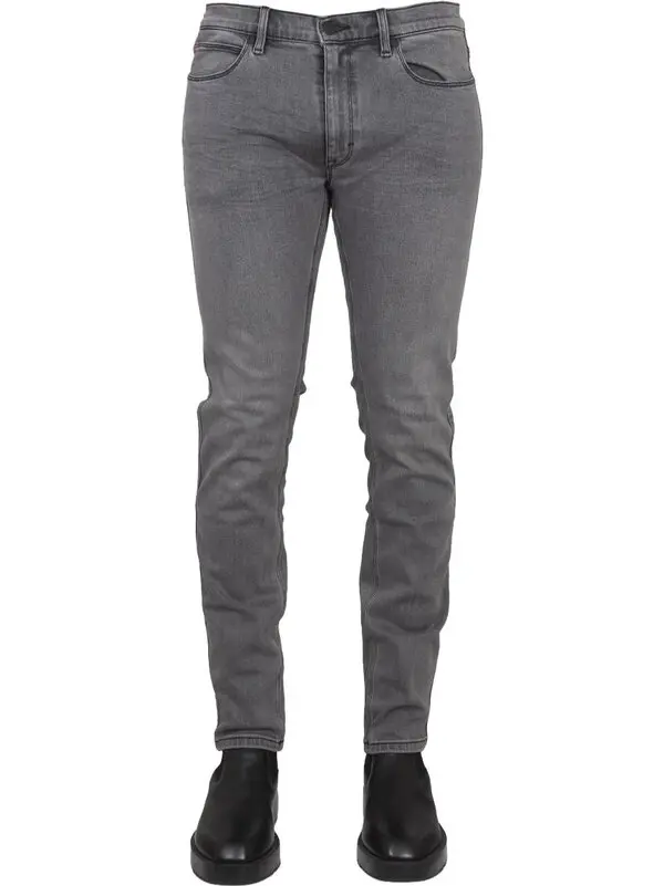 Hugo Slim Fit Jeans With Button Closure And Belt Loops - Grey