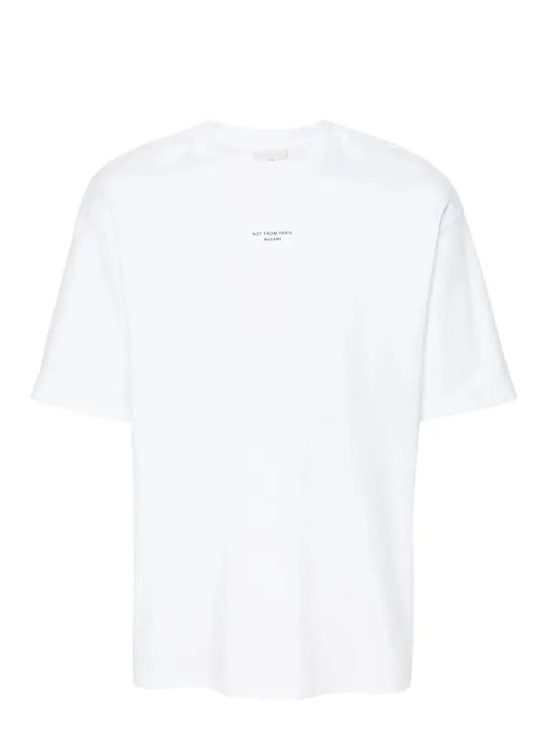 Drole De Monsieur Slogan Printed Short Sleeve T-shirt Size - Bianco