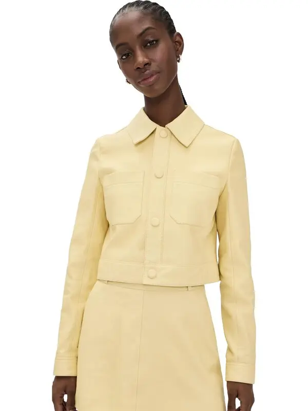 FRAME The Small Leather Jacket - Lemon