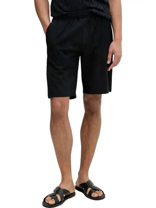 Karl Lagerfeld Textured Elasticated-waist Shorts - Black