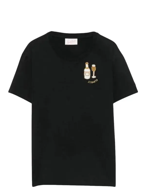 MC2 SAINT BARTH Emilie Bead-embellished T-shirt - Black