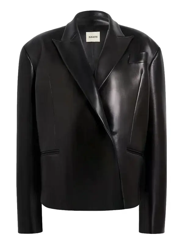 Khaite Lapel Fur Jacket - Black