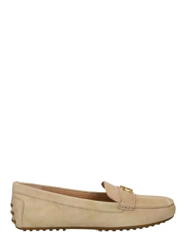 Ralph Lauren Logo-plaque Leather Loafers - Neutrals
