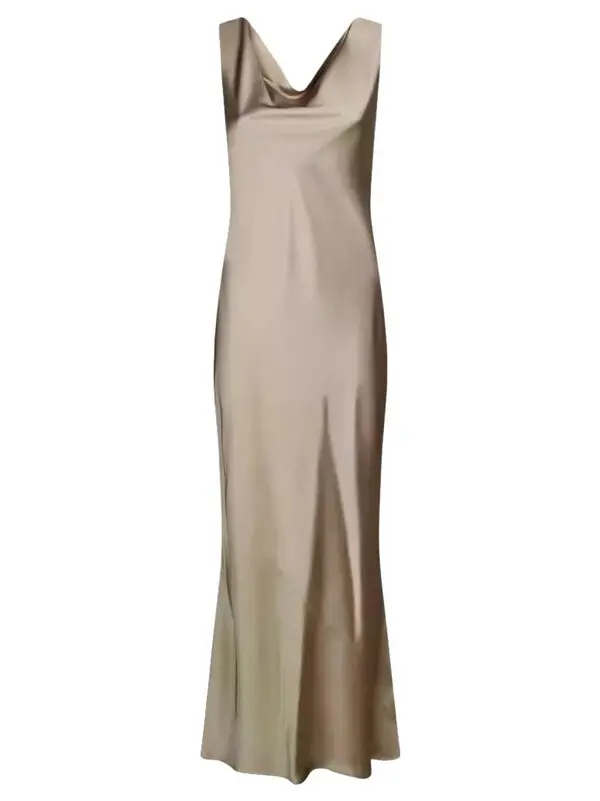 BLANCA VITA Cowl Neck Backless Maxi Dress - Neutrals