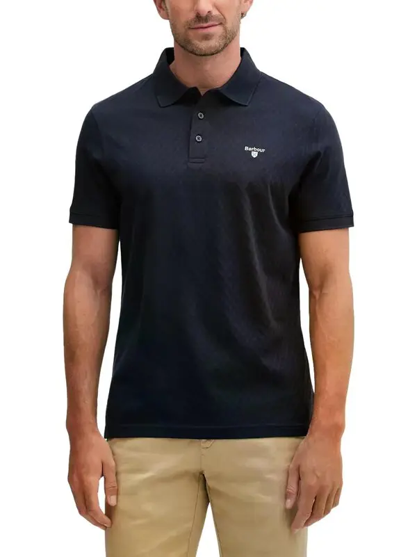 Barbour Diamond-textured Polo Shirt - Blue