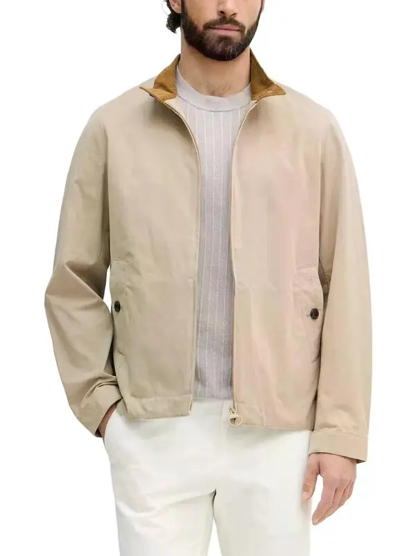 Barbour Tyneside Corduroy-collar Funnel Neck Jacket - Neutrals