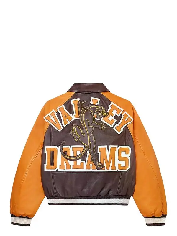 VALE FOREVER Aubrey Logo-patch Leather Jacket - Brown