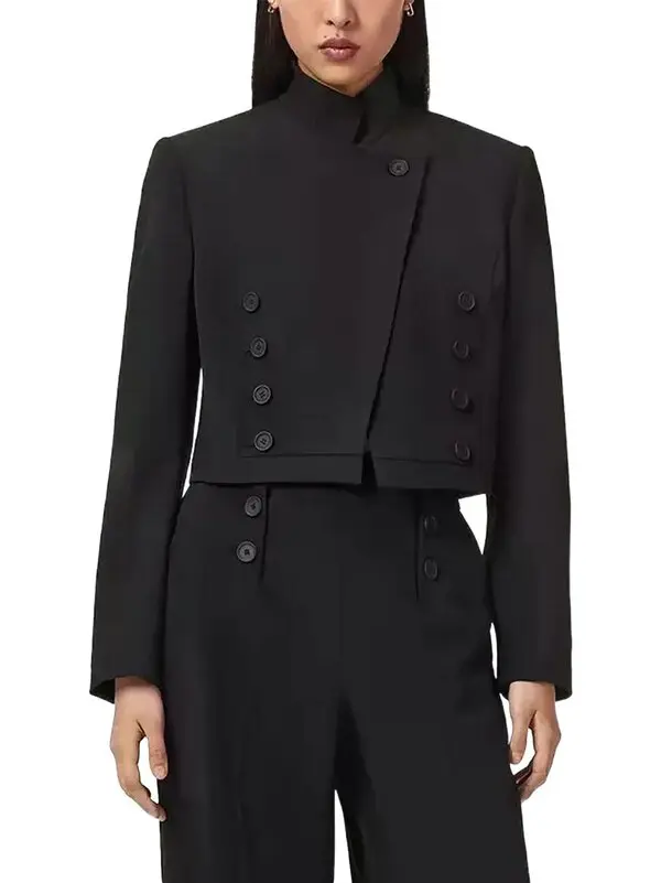 ALLSAINTS Raina Cropped Double-breasted Jacket - Black