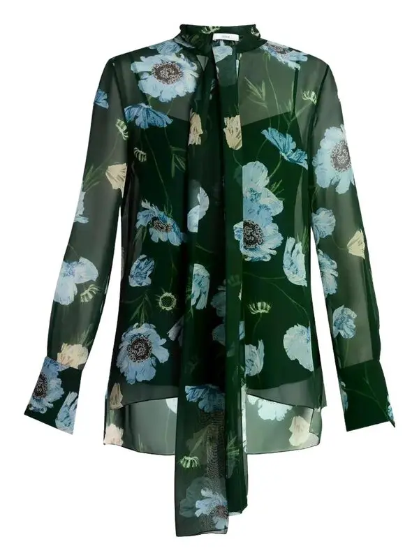 Erdem Floral Long Sleeve Shirt - Green
