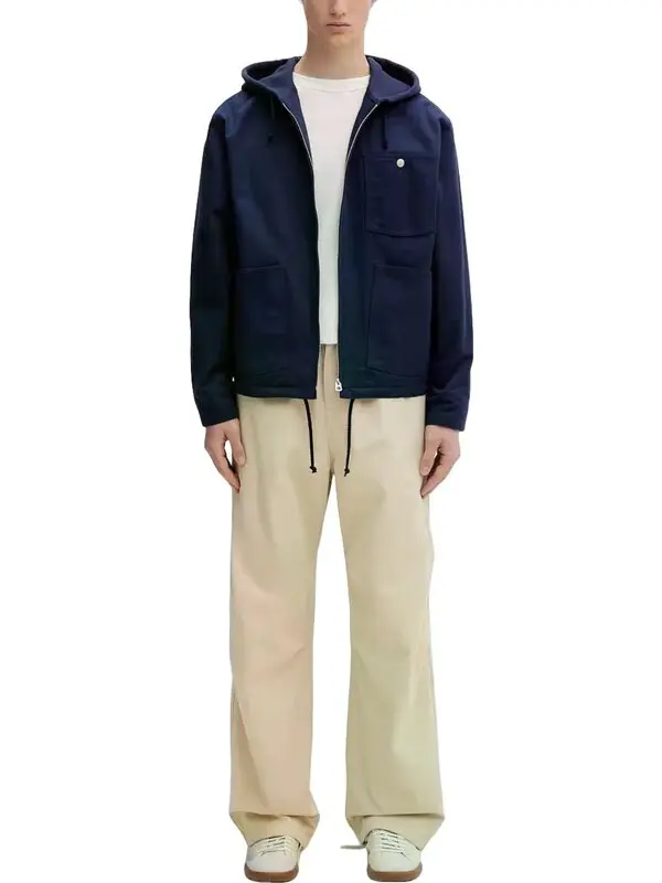 Kenzo Logo-embroidered Zip-up Jacket - Blue
