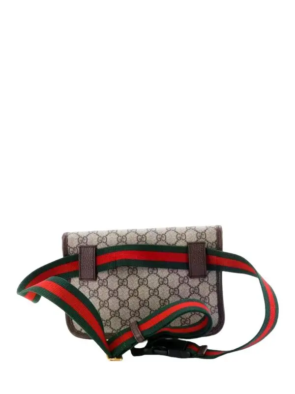 Gucci Gg Coated Canvas Neo Vintage Flap Belt Bag - Brown
