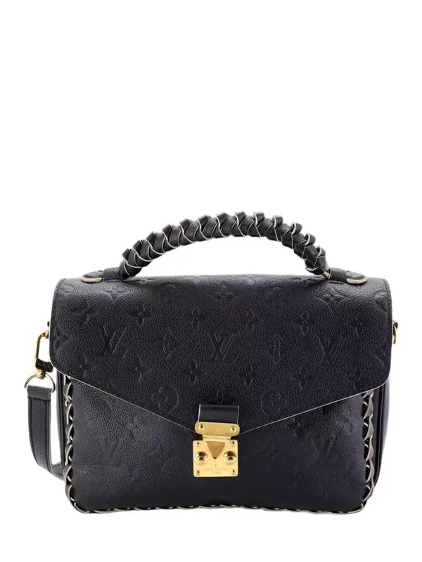 LOUIS VUITTON Monogram Empreinte Leather Pochette Metis Bag - Black