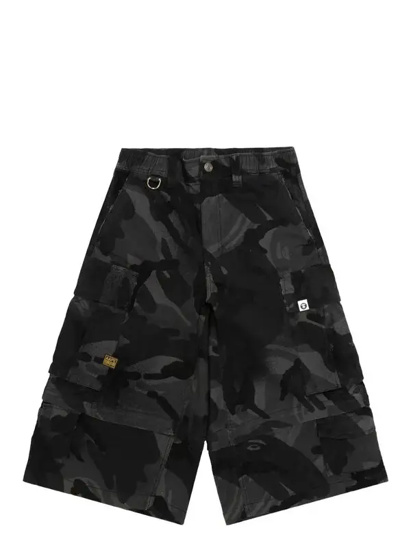 AAPE BY *A BATHING APE Camouflage Print Cargo Shorts - Black